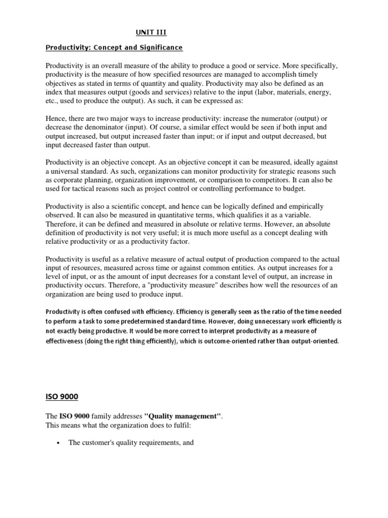 Understanding Productivity: Concept, Significance, and Relationship to ...