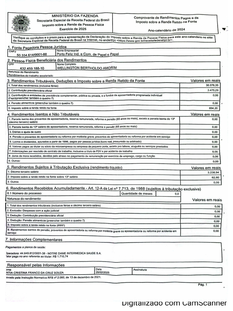 Informe de Rendimento Tom | PDF