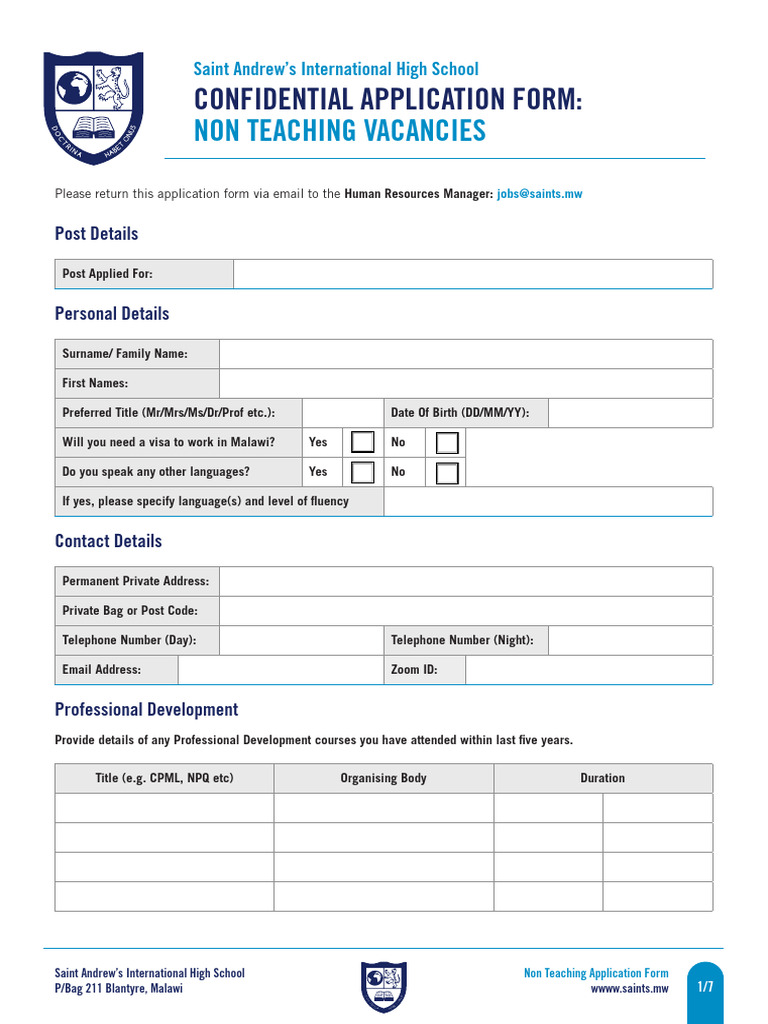 SAIntS - Non Teaching Application | PDF | Criminal Record | Justice