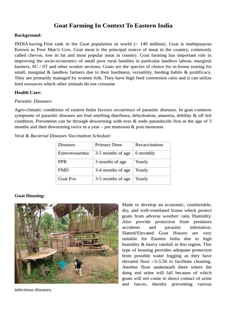 Goat Farming Insights for Eastern India | PDF