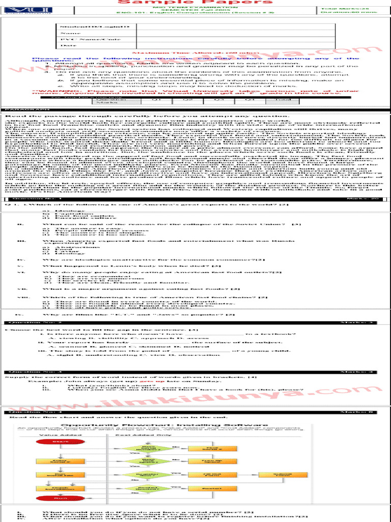 Eng 101 English Comprehension BBIT VU University Past Papers 2005 Mid ...