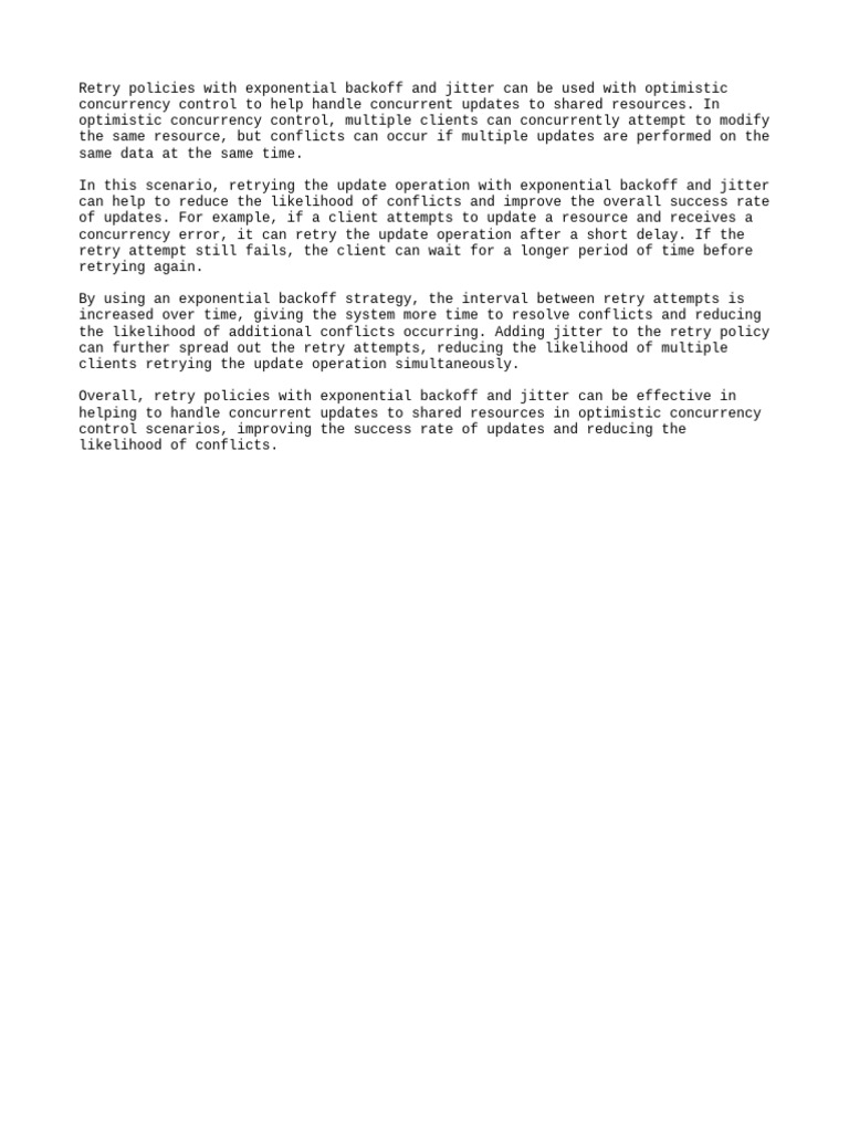 Retry with Optimistic concurrency | PDF