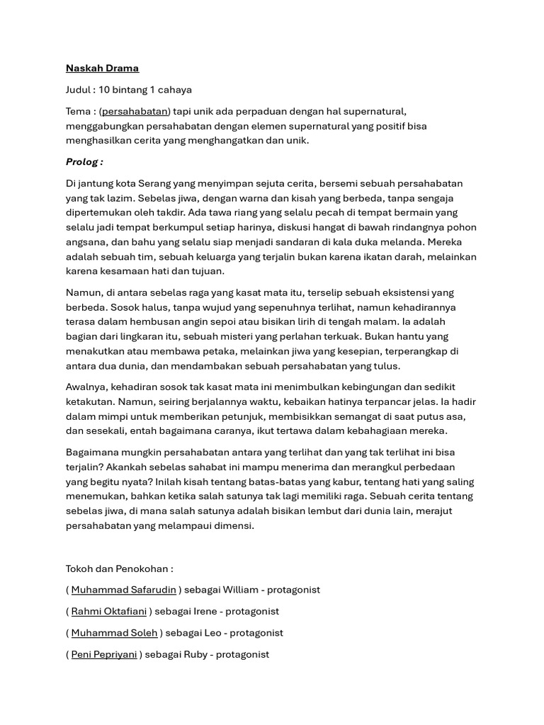 Naskah Drama: Prolog | PDF