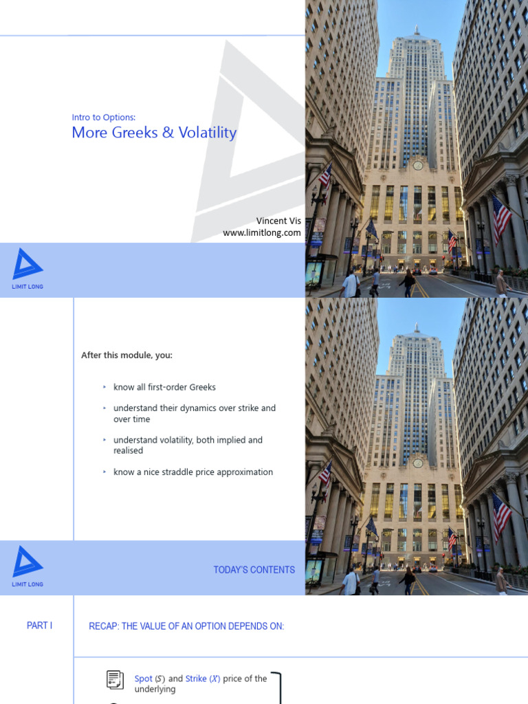 Sample Doc PPT Intro To Options - More Greeks and Volatility | PDF | Greeks (Finance) | Option ...