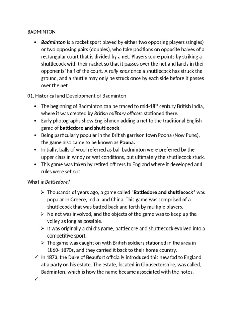 BADMINTON | PDF