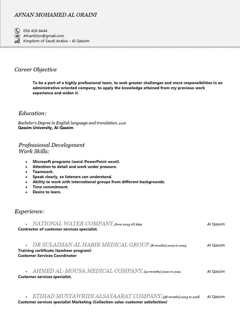 Afnan Cv Edit2 | PDF