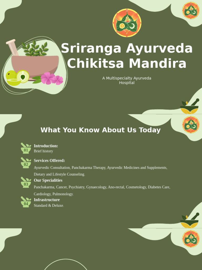 Sriranga Ayurveda Chikitsa Mandira | PDF | Ayurveda | Medical Specialties