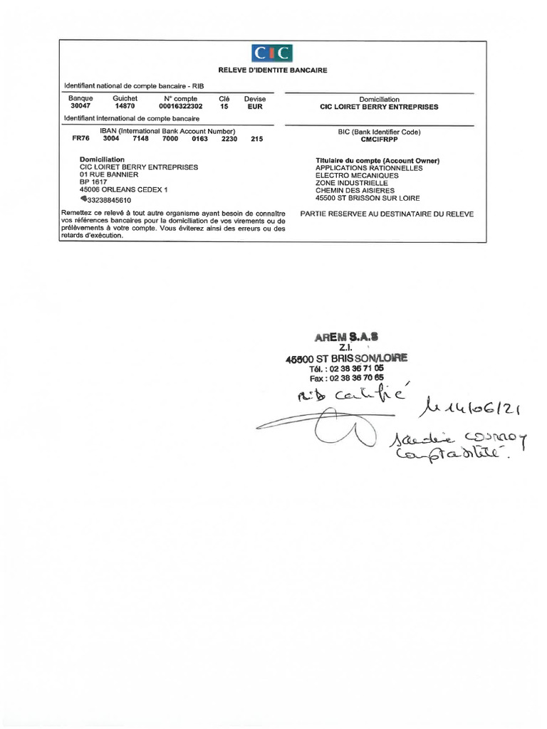 Arem Cic Rib Certifie | PDF