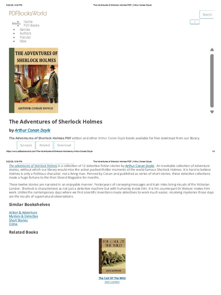 The Adventures of Sherlock Holmes | PDF | Sherlock Holmes | Arthur ...