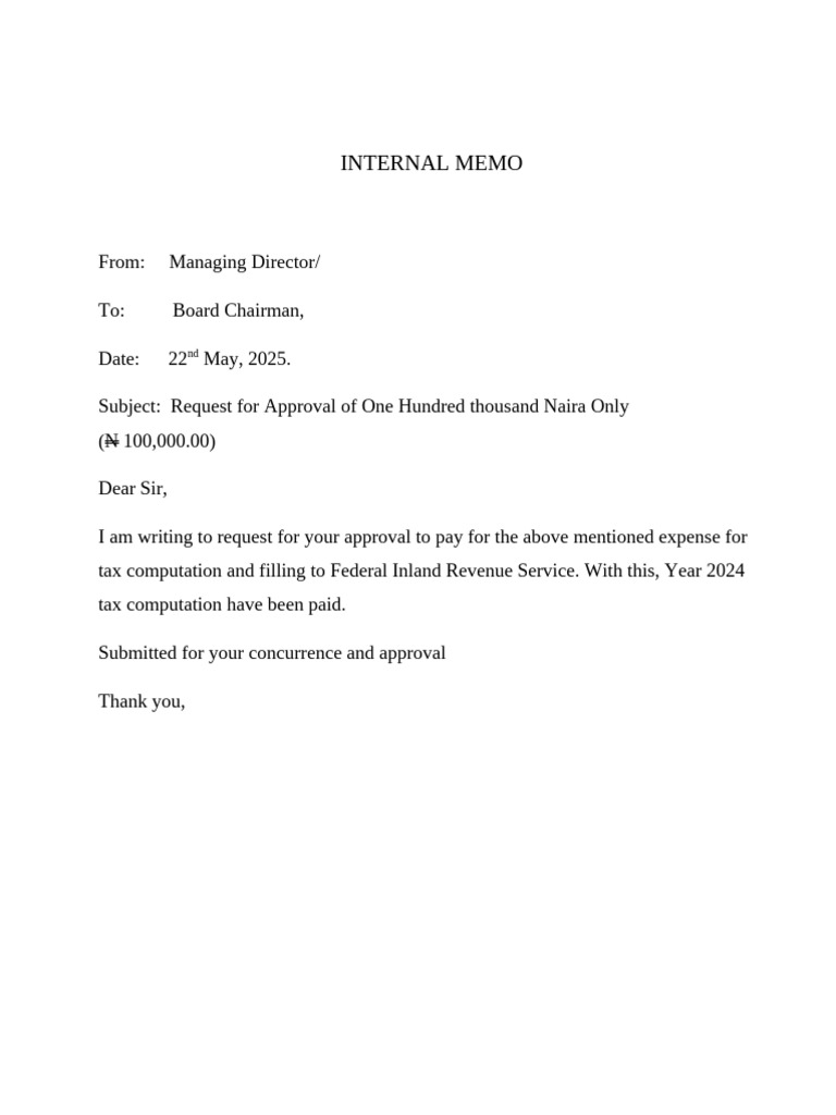 Approval Request for Tax Payment | PDF