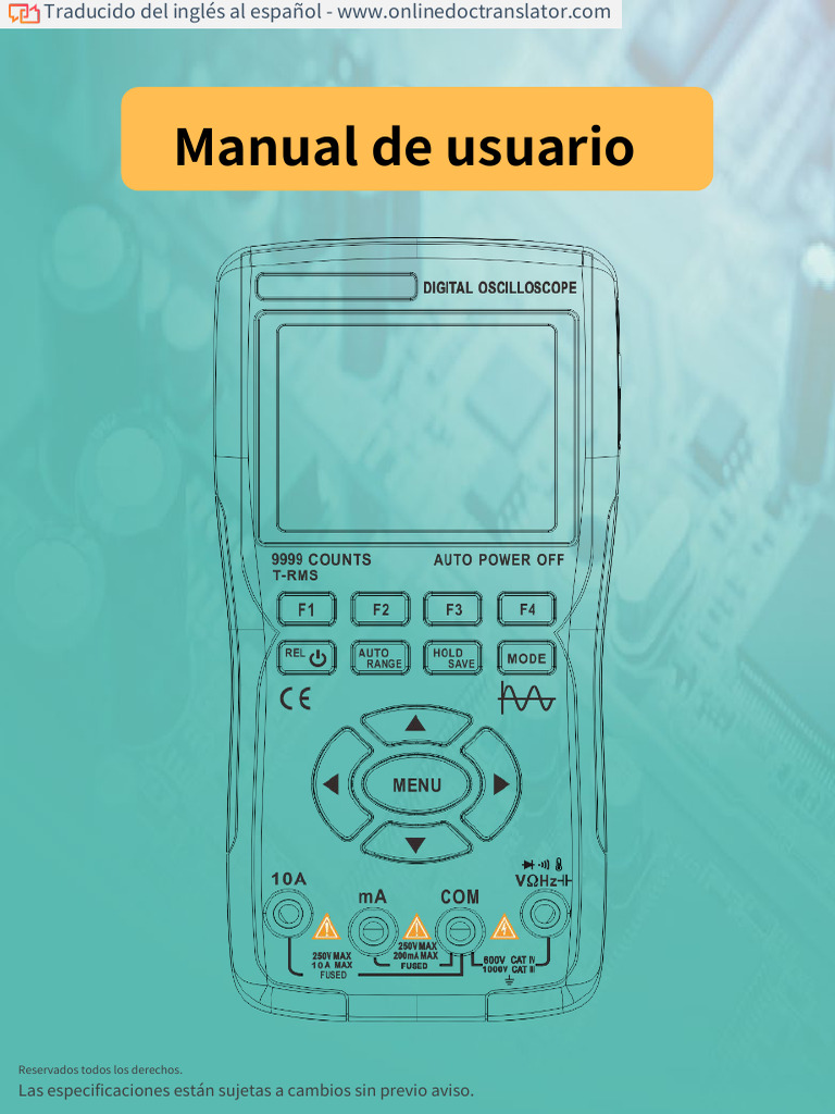 Manual Osciloscopio Digital | PDF | Amplitud | Corriente continua