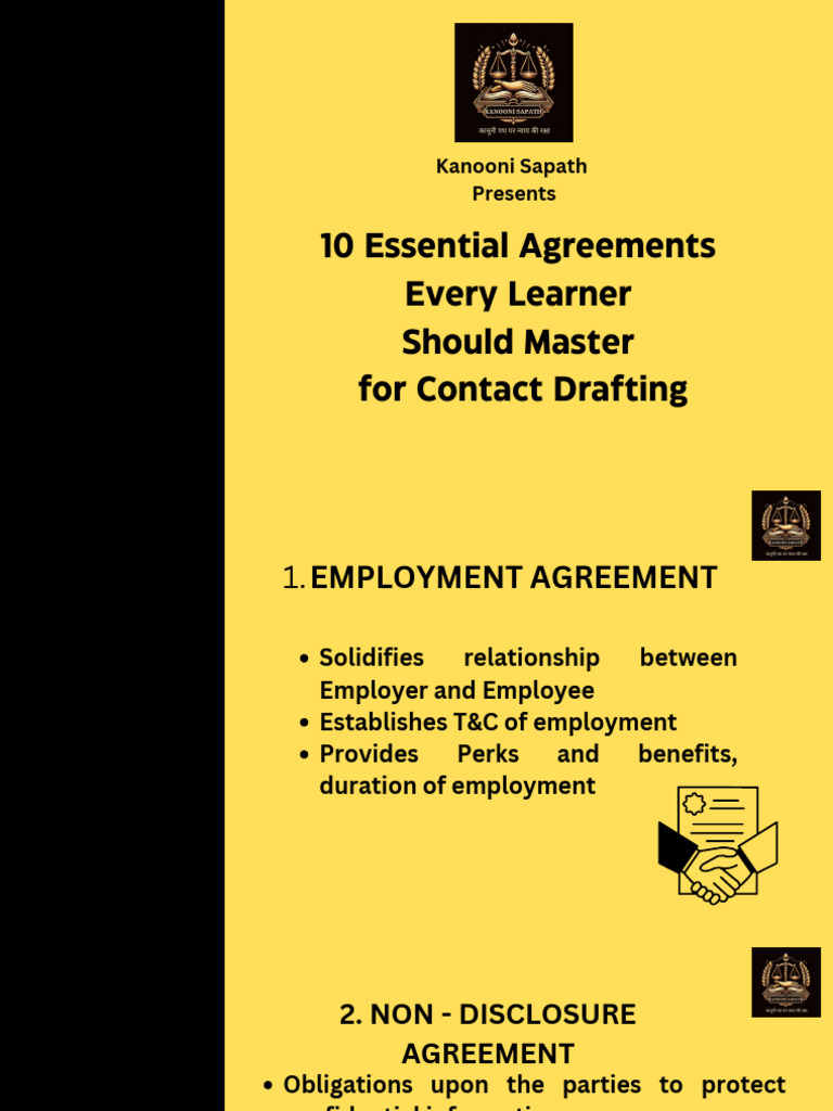10 Essential Agreements You Should Never Miss Out! | PDF | Lease | Employment