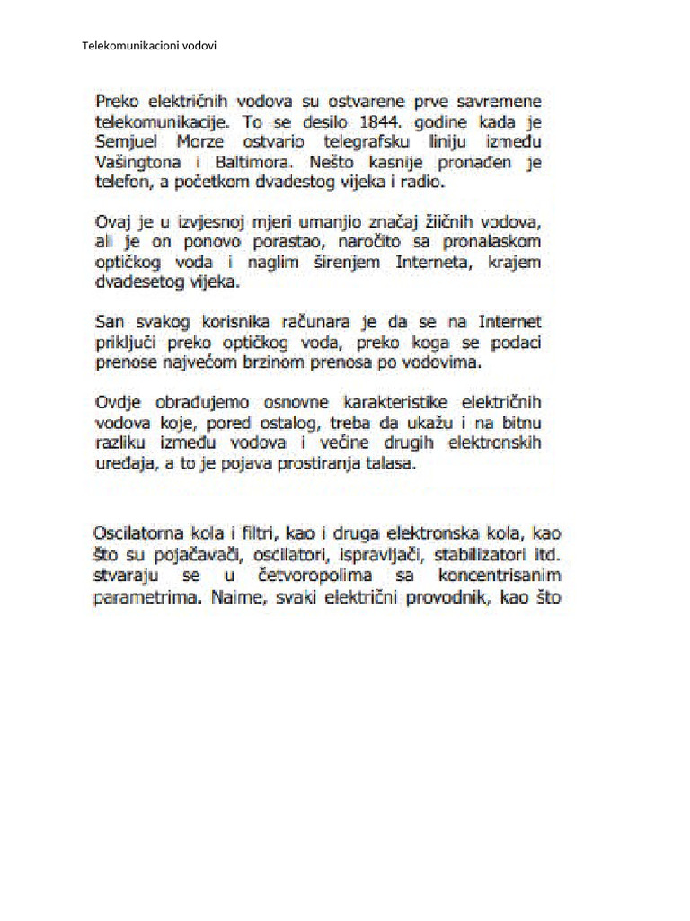 Telekomunikacijski Vodovi | PDF