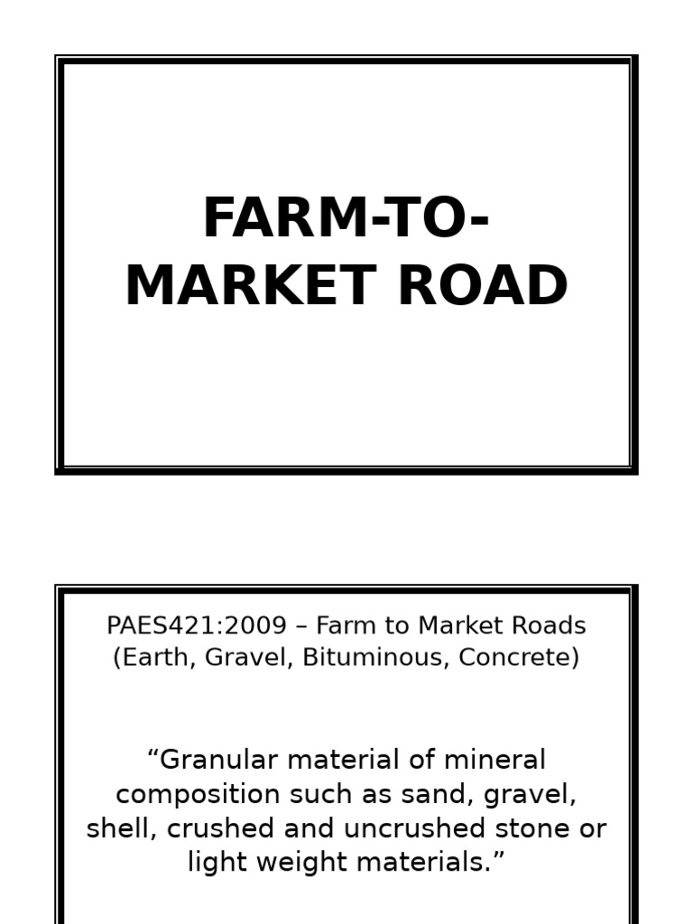PAES 421:2009 Farm-to-Market Roads Guide | PDF | Road | Road Surface