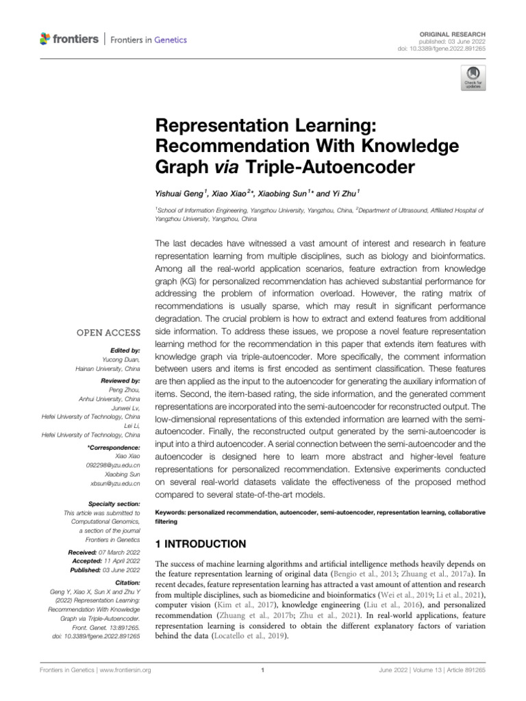 Representation Learning Recommendation With Knowledge Graph Via Triple Autoencoder Pdf Deep