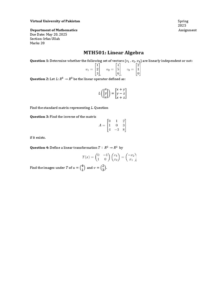 Assignment_MTH501_Spring2025-Irfan | PDF