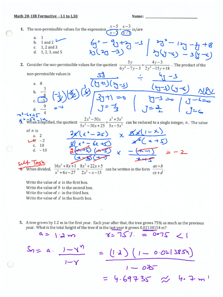 L 1-30 Review (Q1-9) Solution | PDF