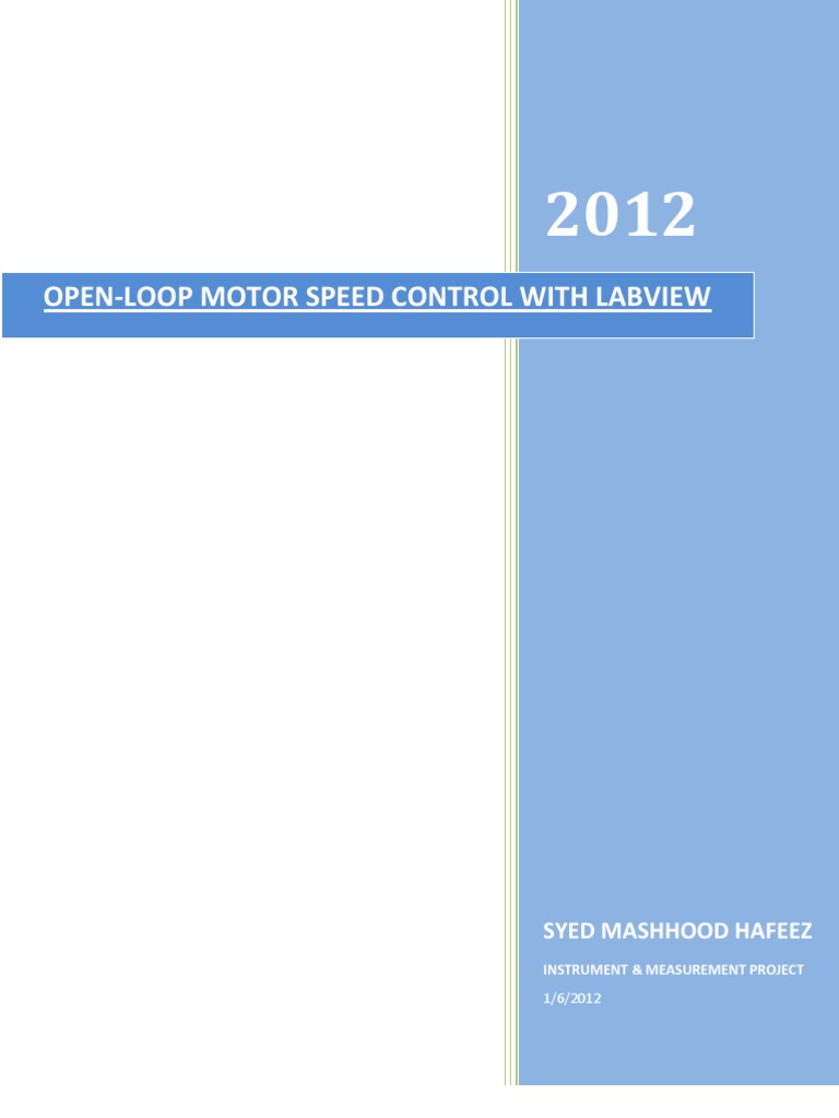 Open Loop Motor Speed Control With Labview Pdf Computer Engineering