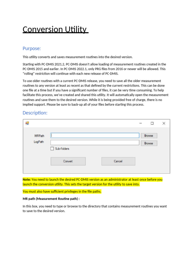 Pcdmis Conversion Utility Readme | PDF | Computer File | Directory (Computing)
