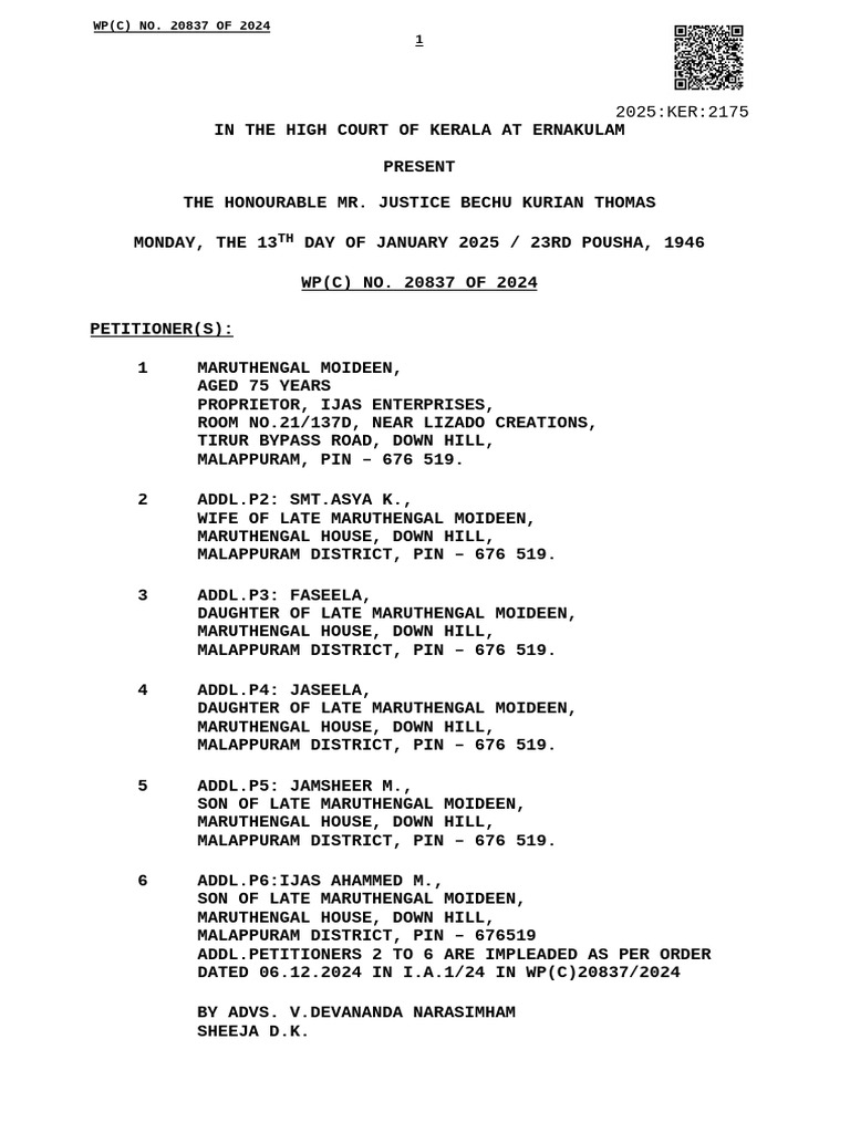 MARUTHENGAL MOIDEEN Final Order | PDF | Payments | Government