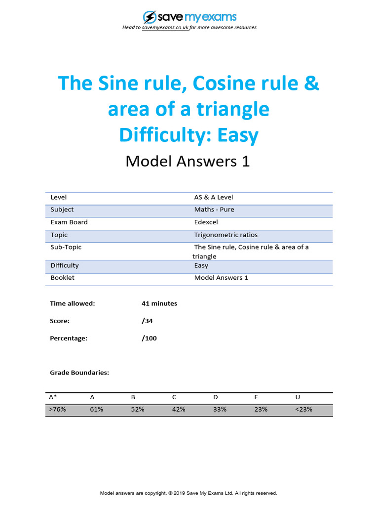 Sine and Cosine Rules in Triangles | PDF | Geometry | Mathematics