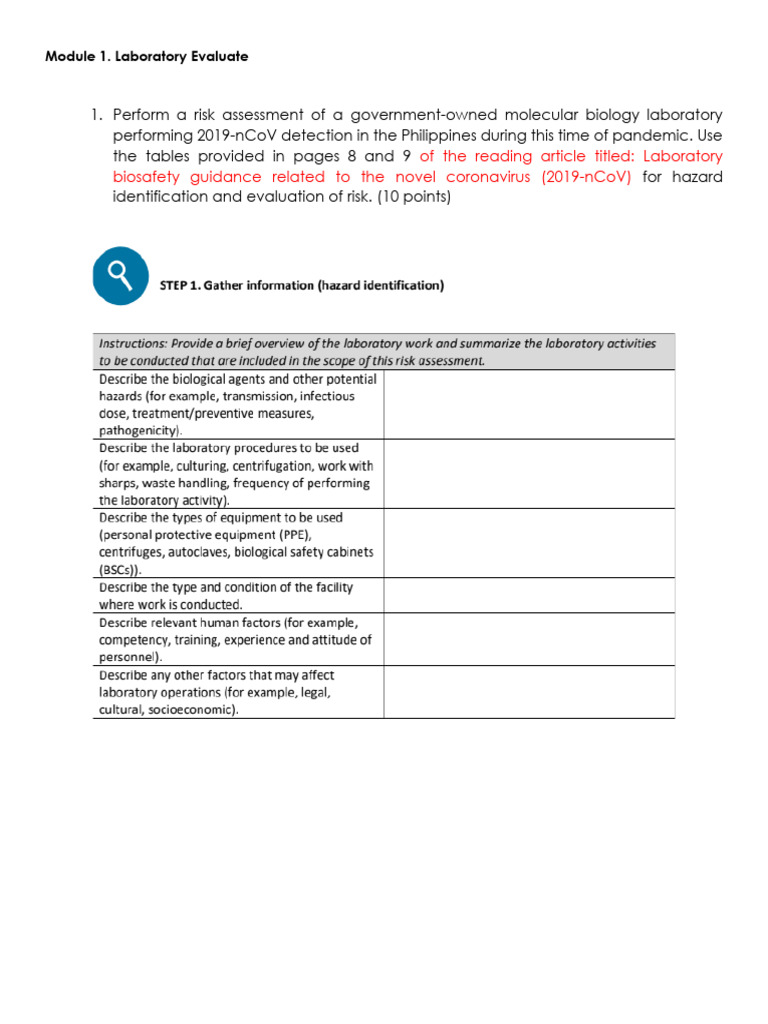 Module 1 Laboratory Evaluate | PDF