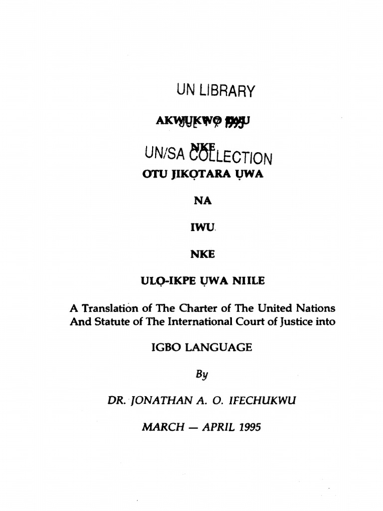 Charter Igbo | PDF