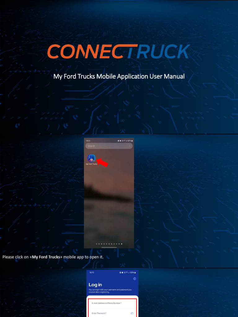Myfordtrucksmobileapplicationusermanual en | PDF | Button (Computing) | Mobile App