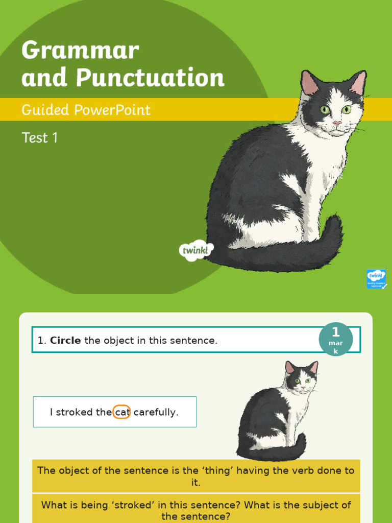 Year 6 Grammar and Punctuation Test 1 | PDF | Sentence (Linguistics) | Verb