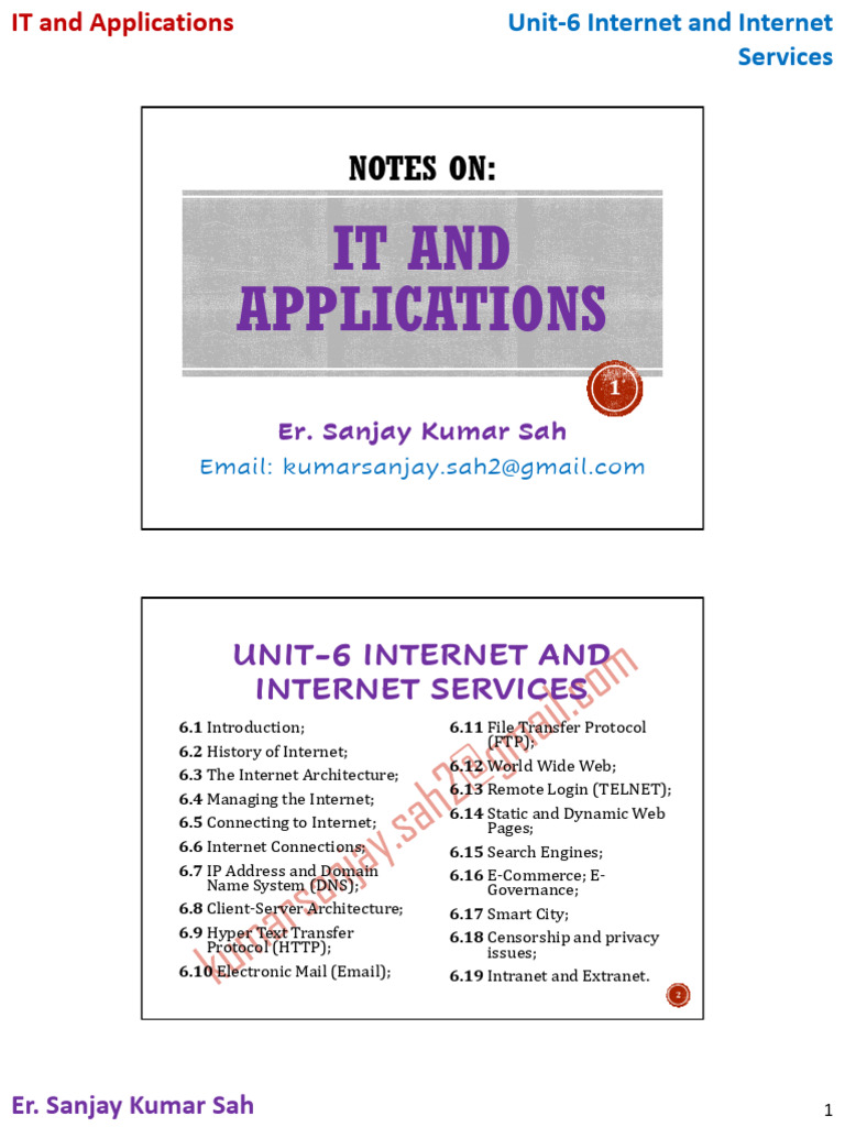 Internet History and Services Overview | PDF | Ip Address | Computer ...