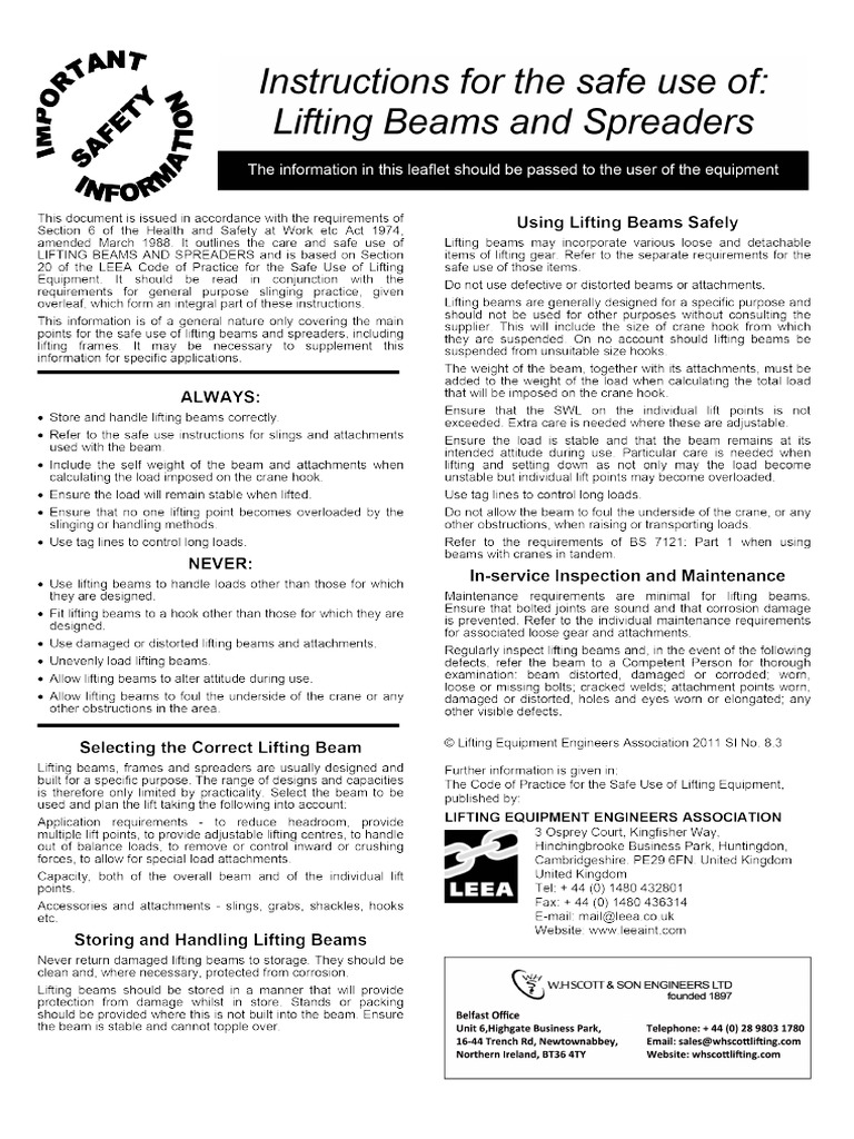 Lifting-Beams-and-Spreaders | PDF