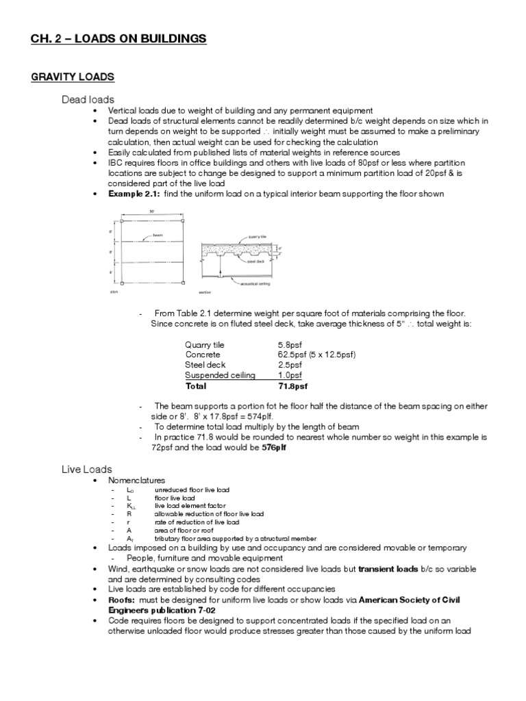 Ch. 2 - Loads On Buildings | PDF | Structural Load | Wound