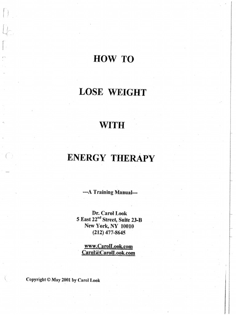 EFT Weight Loss - Carol Look | PDF | Emotional Freedom Techniques ...