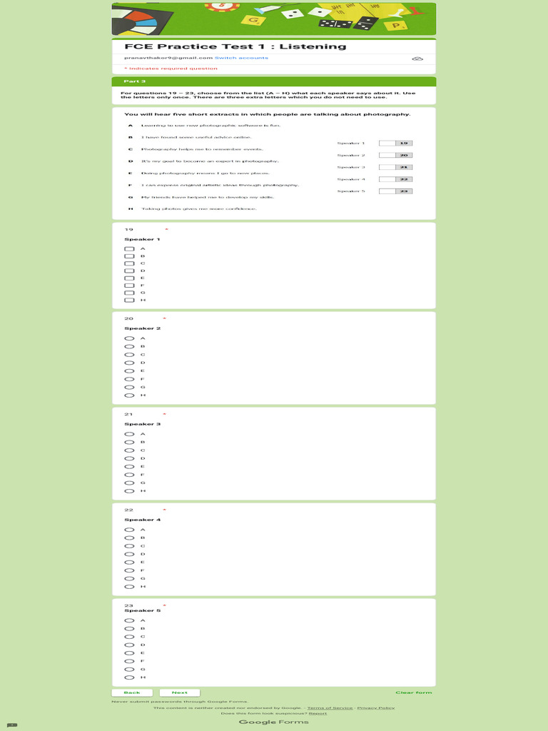 FCE Practice Test 1 Listening | PDF