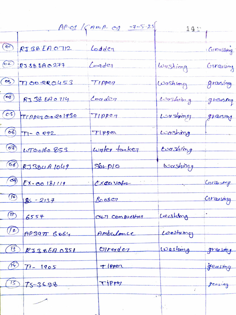 Greasing washing 07.05.2025 | PDF