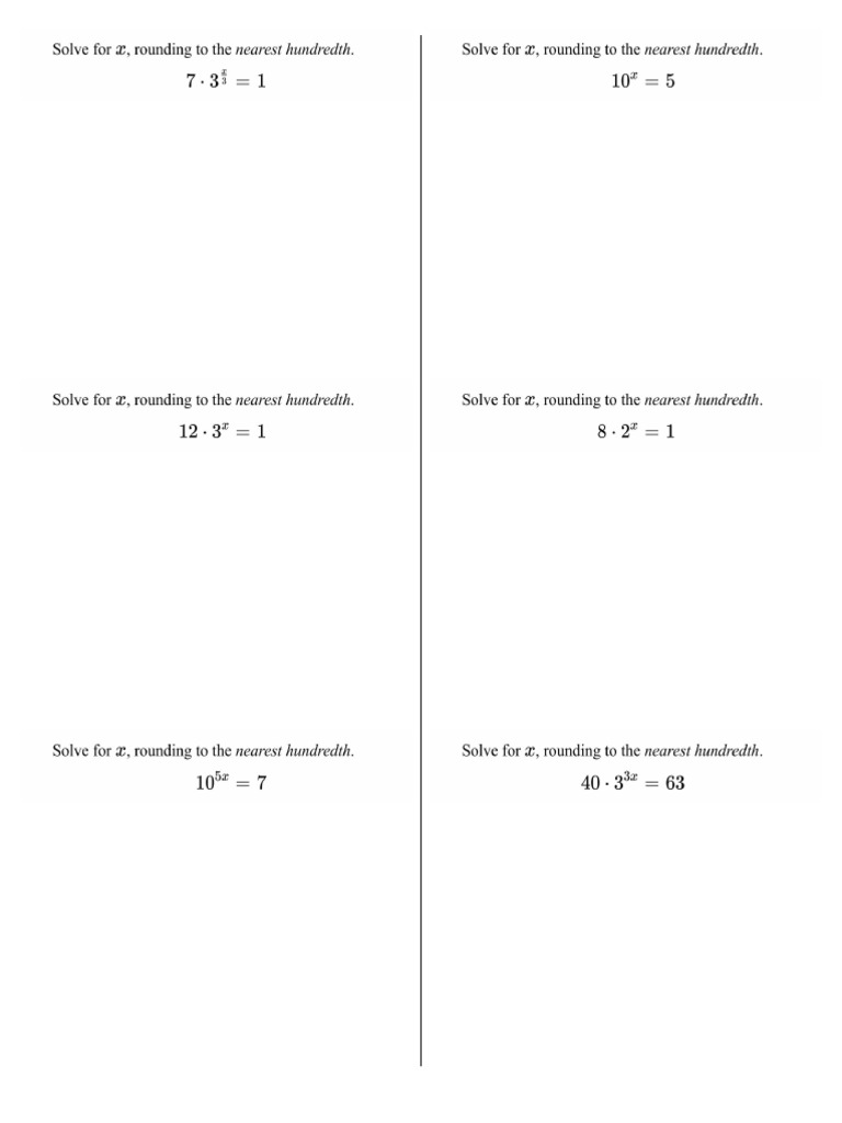 Exponential Equations Practice | PDF