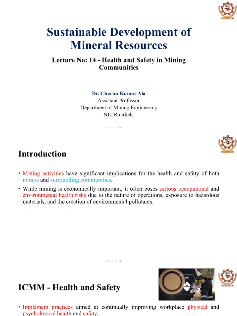 Lecture 14 Health And Safety In Mining Communities Pdf