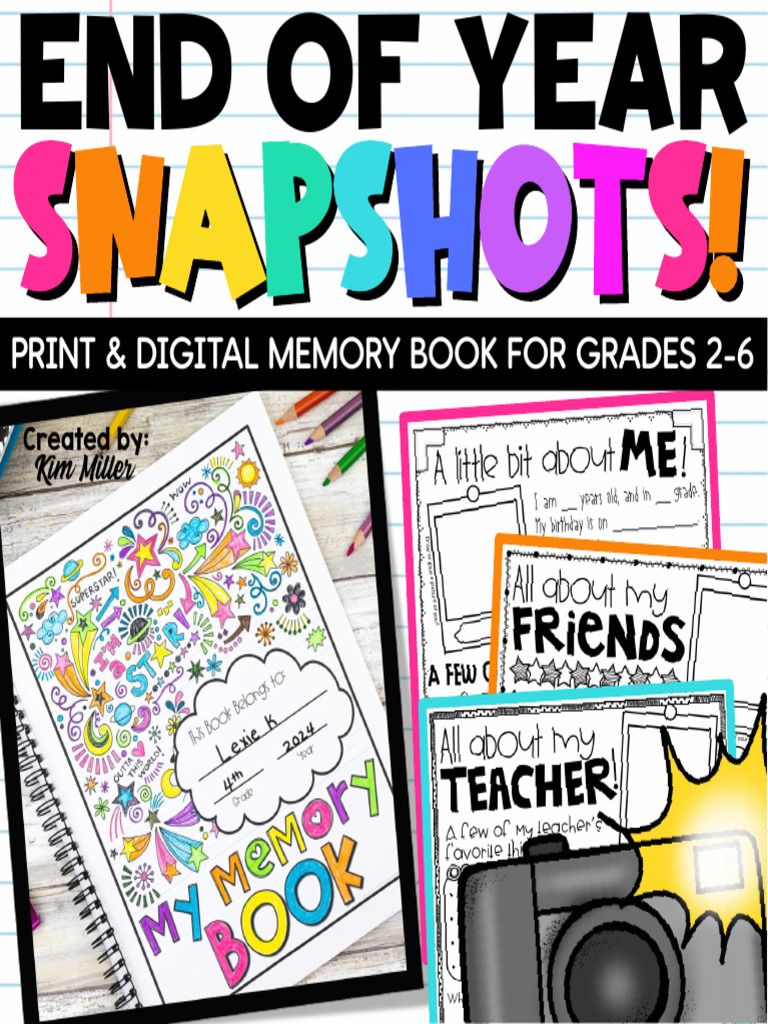 Snapshots!: Print & Digital Memory Book For Grades 2-6 | PDF