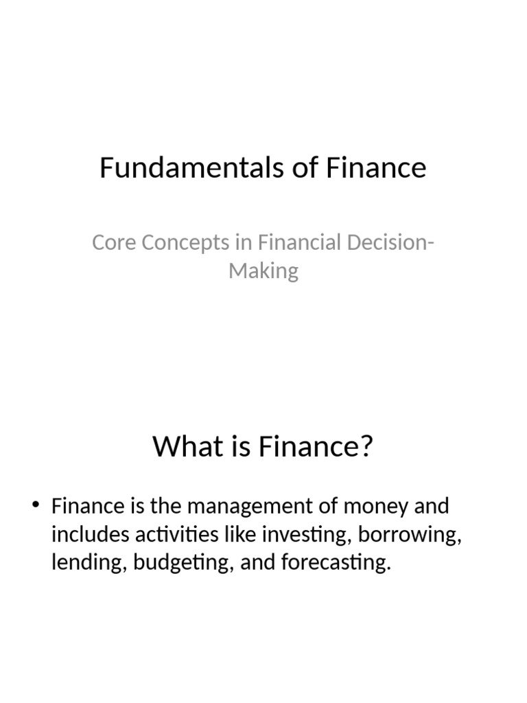 Finance Presentation | PDF