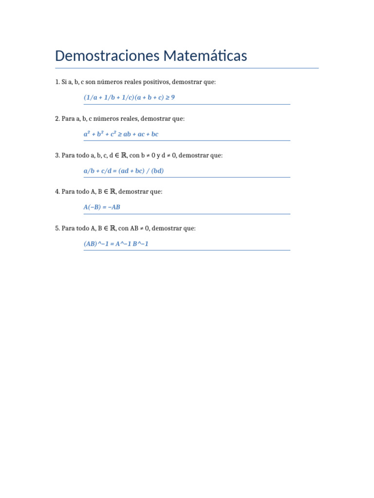 Demostraciones Matematicas | PDF