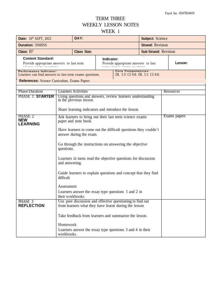 Basic 7 Term 3 Week 1 Science | PDF | Curriculum | Science