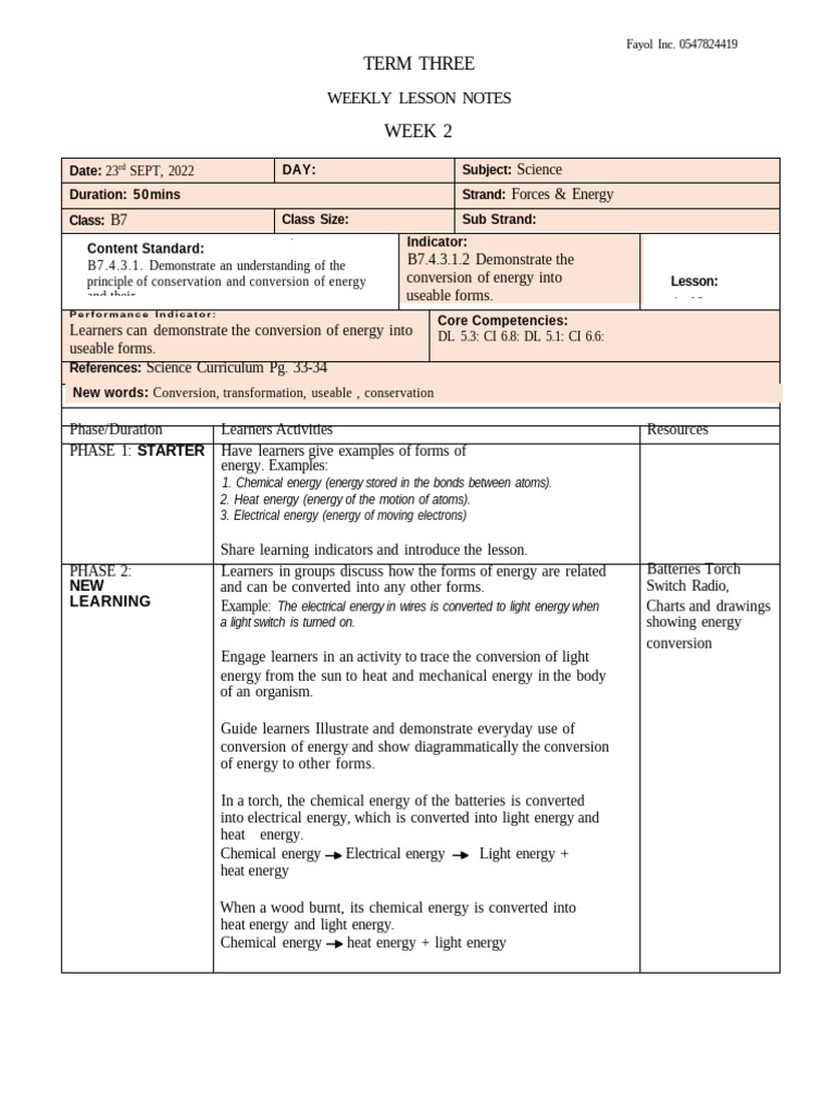 Basic 7 Term 3 Week 2 Science | PDF | Chemistry | Energy Conservation
