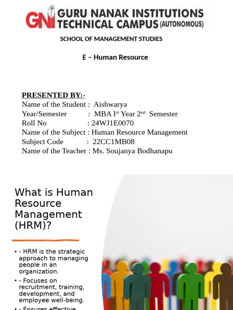 B0 - Introduction To HRM MBA JNTUH | PDF