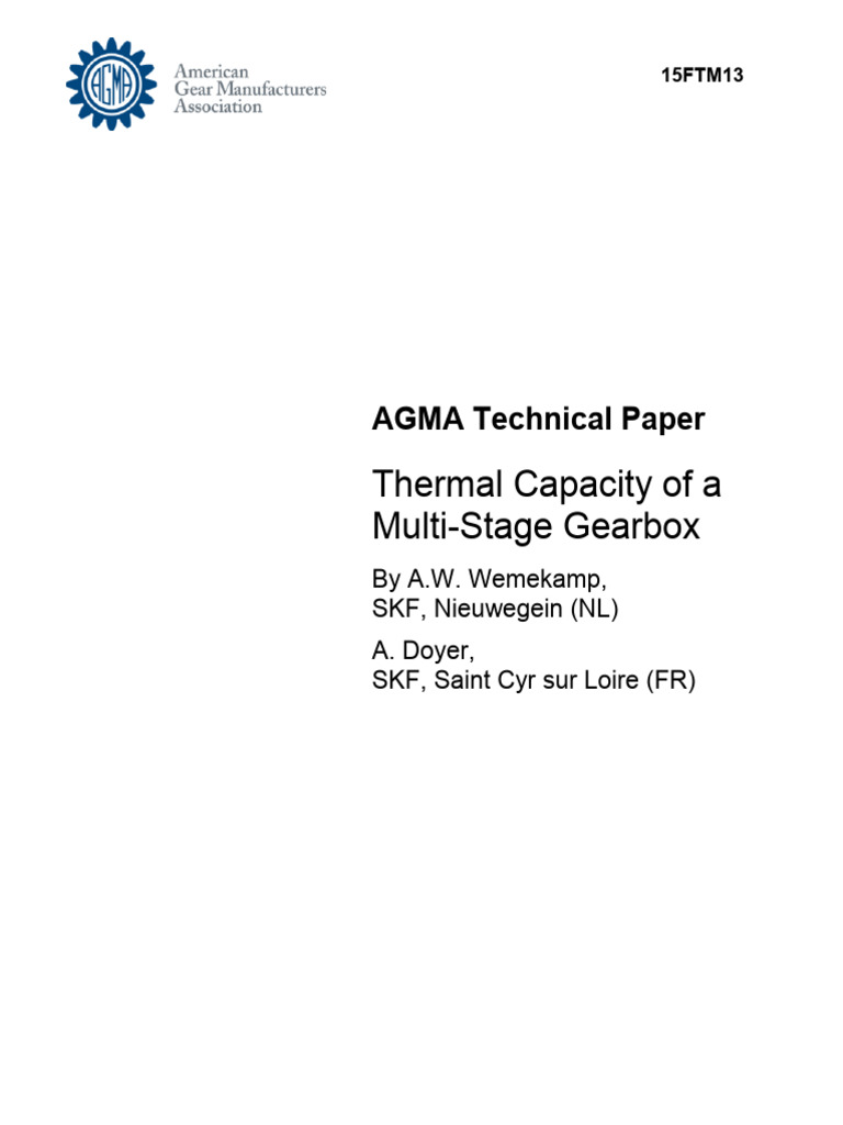 Multi-Stage Gearbox Thermal Capacity Analysis | PDF | Gear | Heat Transfer