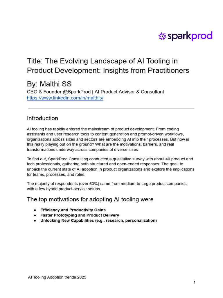 Title - The Evolving Landscape of AI Tooling in Product Development - Insights From ...