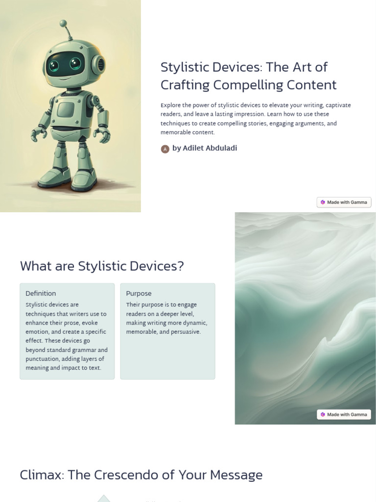 Stylistic Devices The Art of Crafting Compelling Content | PDF