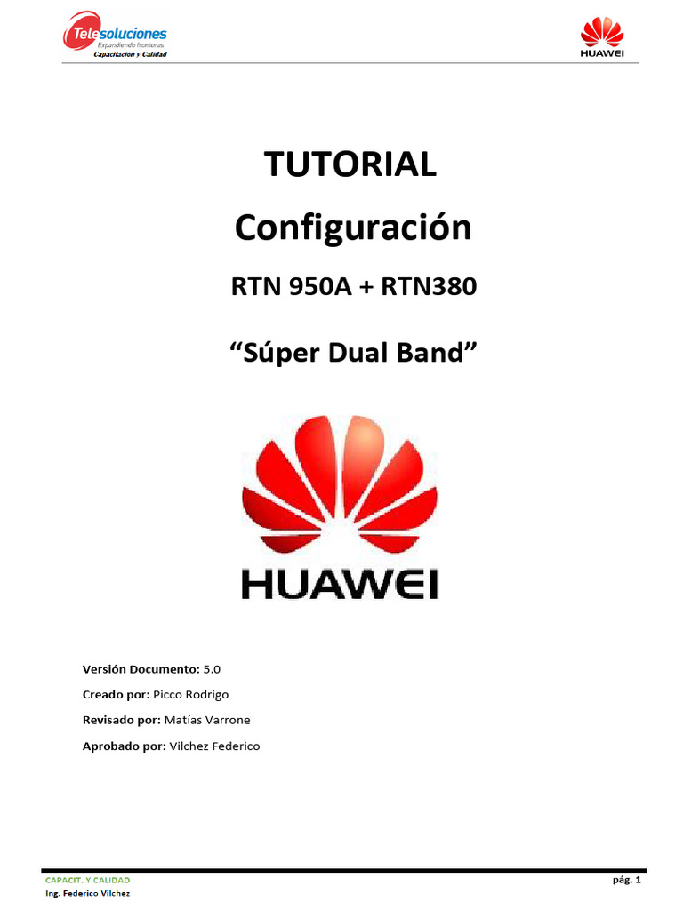 Manual HUAWEI RTN950A - RTN380 - XMC-3W - Superdualband - V5 | PDF ...