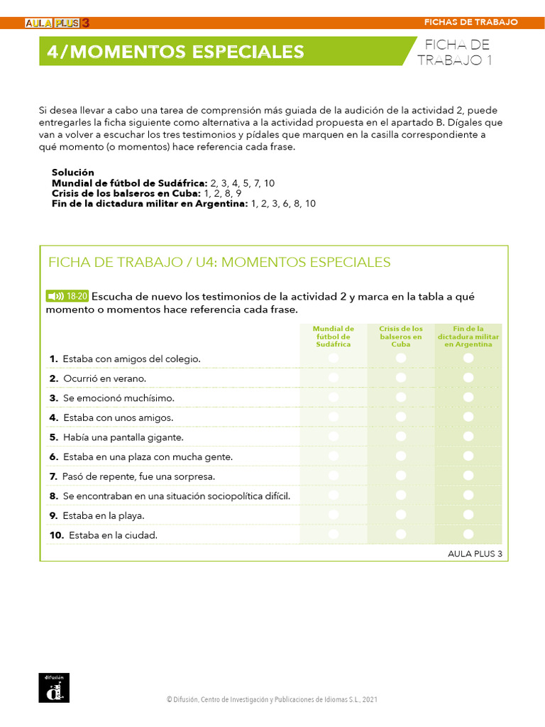 Actividades de Comprensión Auditiva | PDF