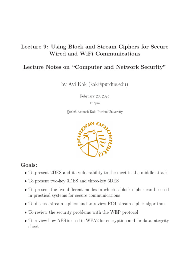 Lecture9 | PDF | Encryption | Cryptography