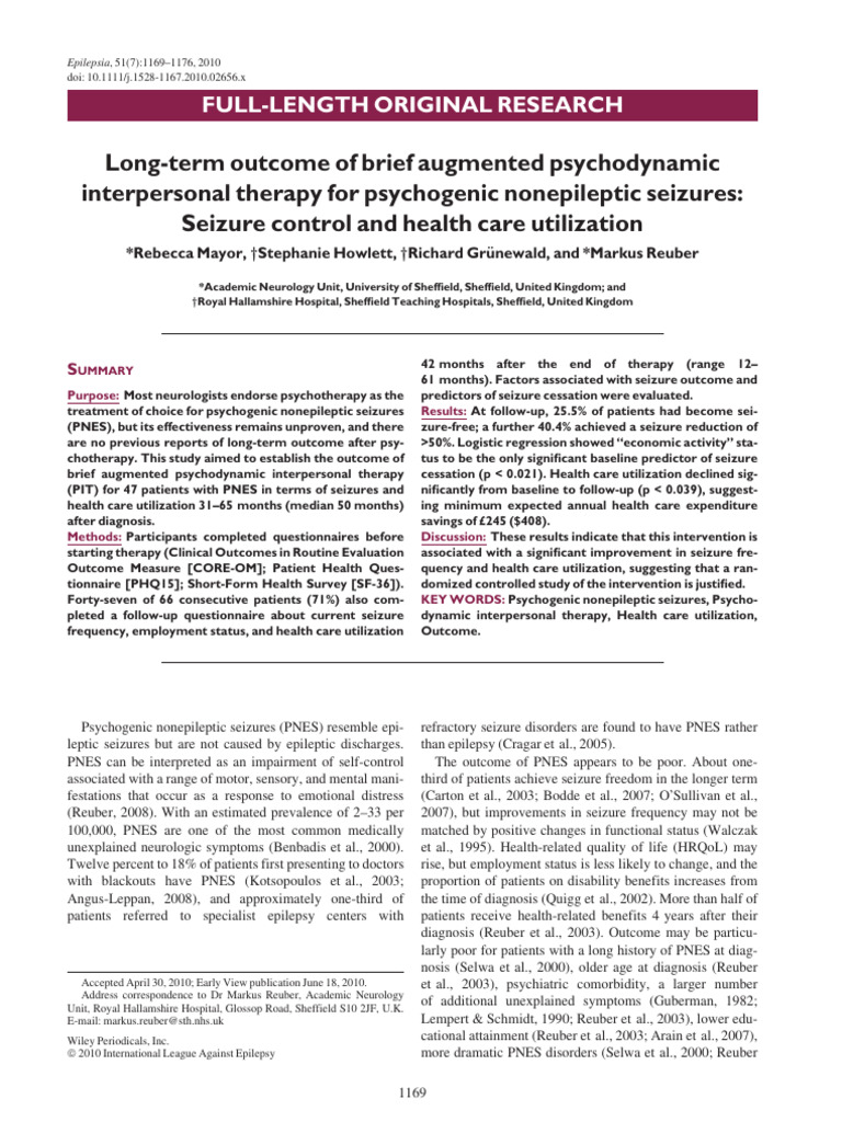 Long-Term Outcome of Brief Augmented Psychodynamic Interpersonal ...